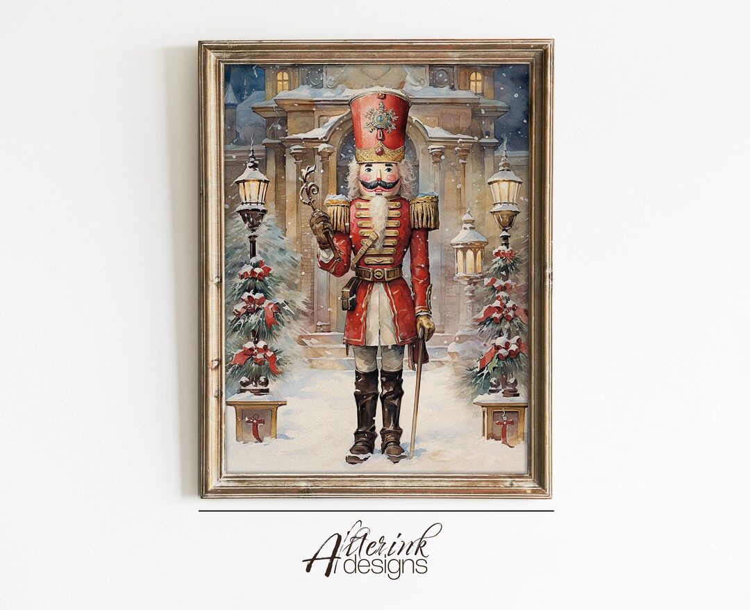 Vintage Christmas Nutcracker Art Print Christmas Winter Nutcracker Wall ...