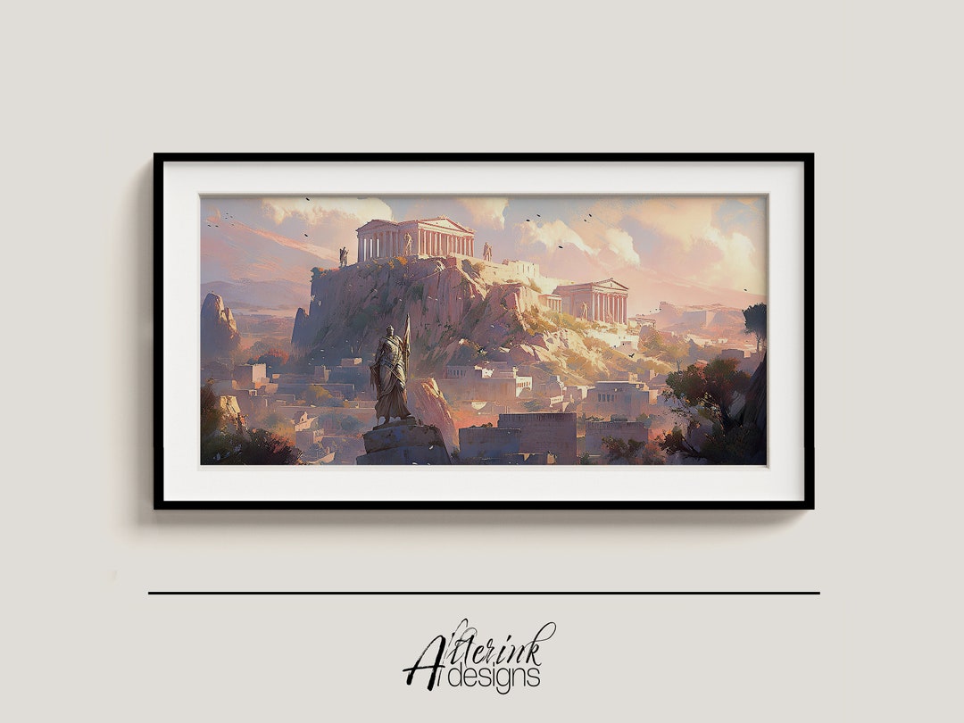 Acropolis of Athens Art Ancient Greece Digital Painting Decor Greek ...