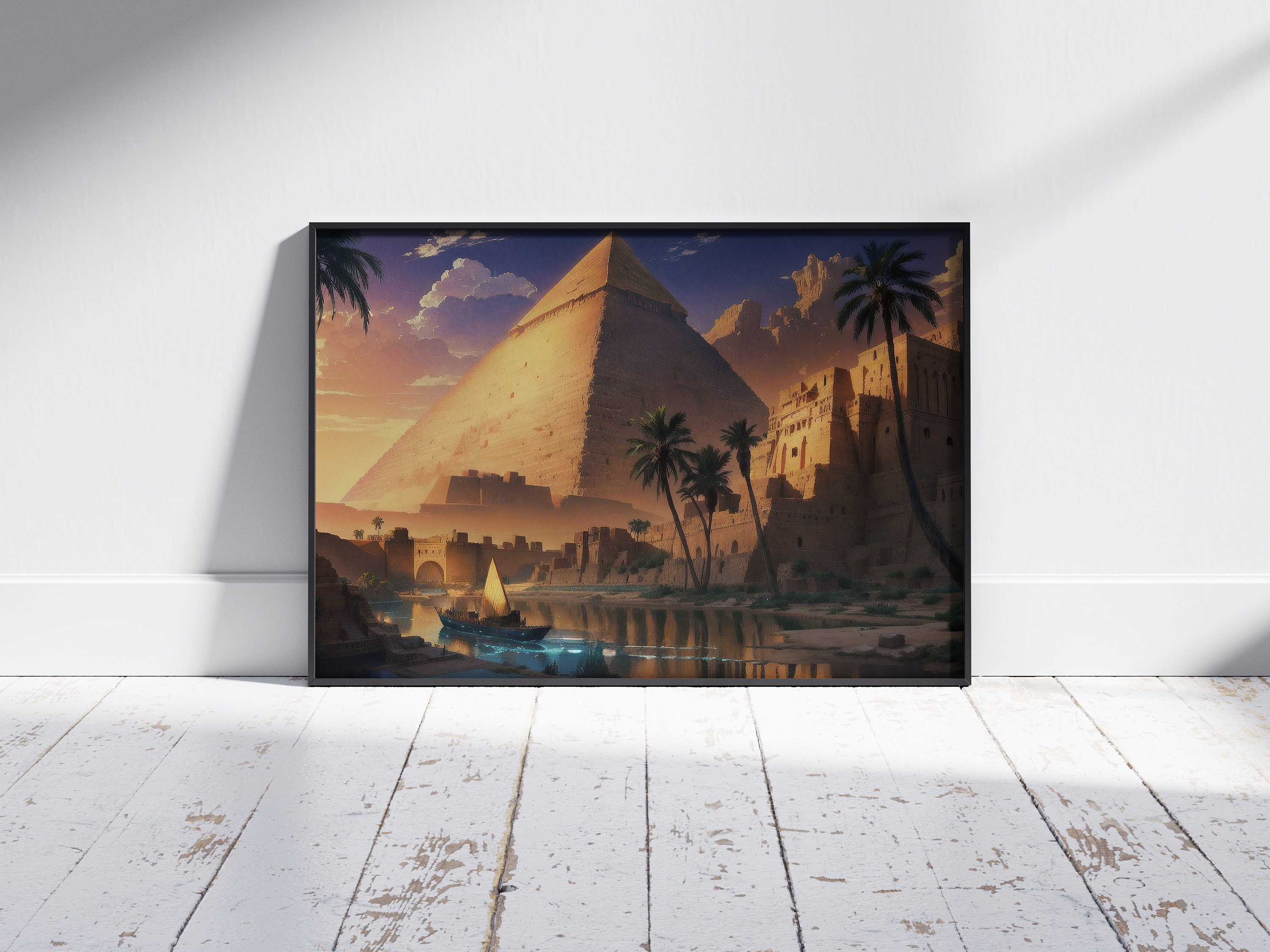 The Great Pyramids of Egypt Art Ancient Egypt Pyramids Digital Painting ...