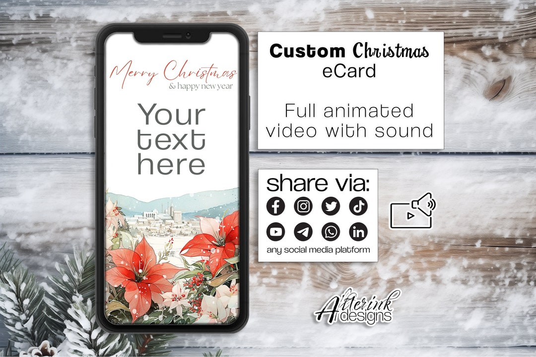 Customizable Animated Christmas Card Digital Christmas Ecard ...