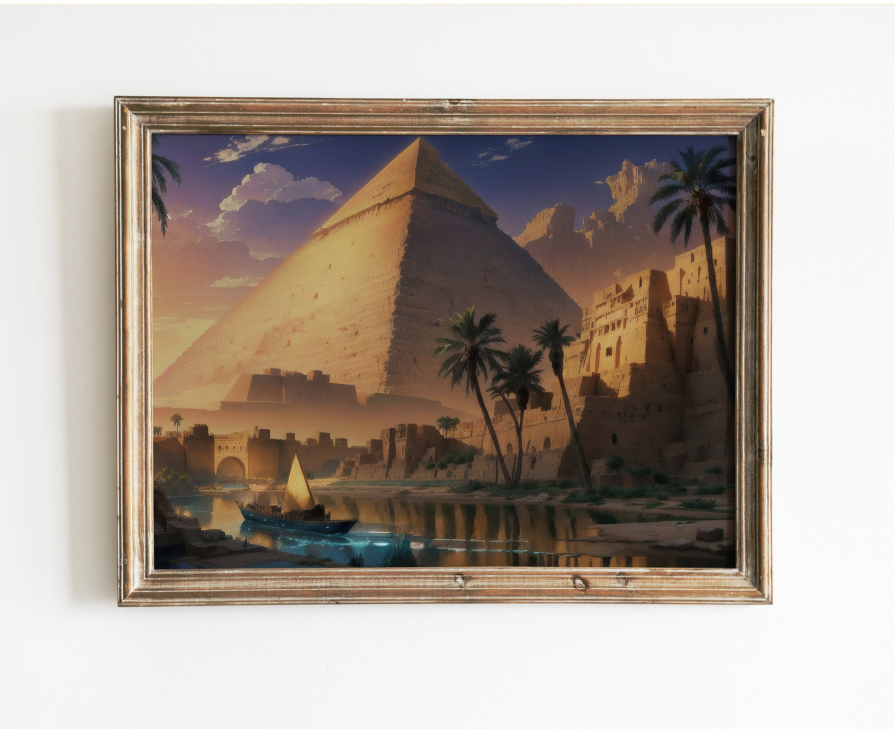 The Great Pyramids of Egypt Art Ancient Egypt Pyramids Digital Painting ...