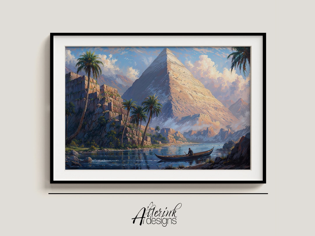 The Great Pyramids of Egypt Art Ancient Egypt Pyramids Digital Painting ...