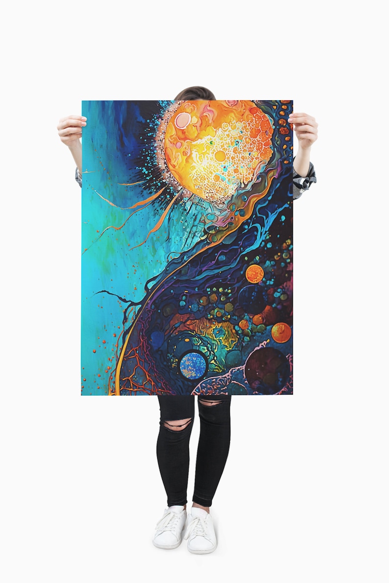 Solar System Abstract Wall Art Abstract Cosmos Digital Painting ...