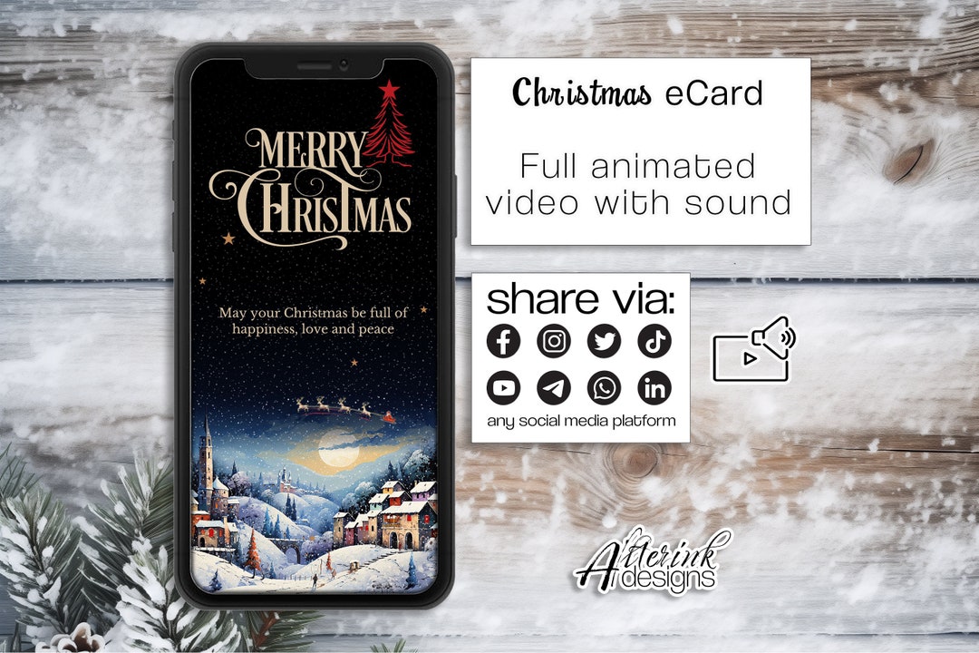 Animated Christmas Ecard Digital Christmas Card Christmas Card to Send ...