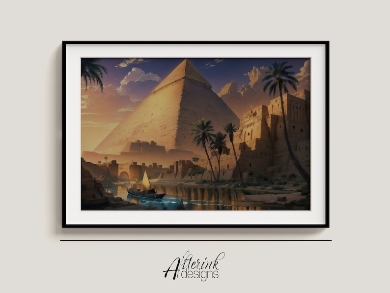The Great Pyramids of Egypt Art Ancient Egypt Pyramids Digital Painting ...