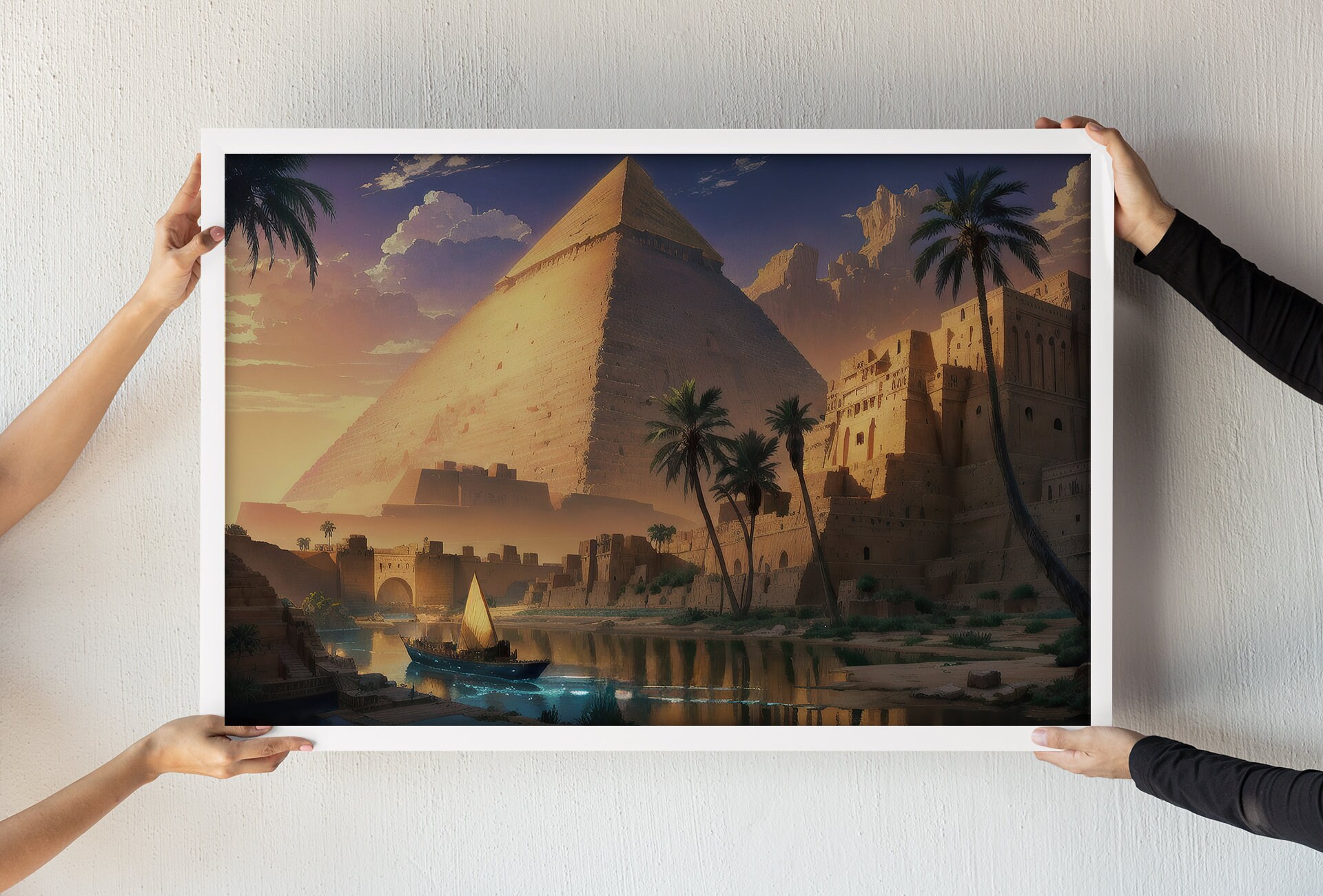 The Great Pyramids of Egypt Art Ancient Egypt Pyramids Digital Painting ...