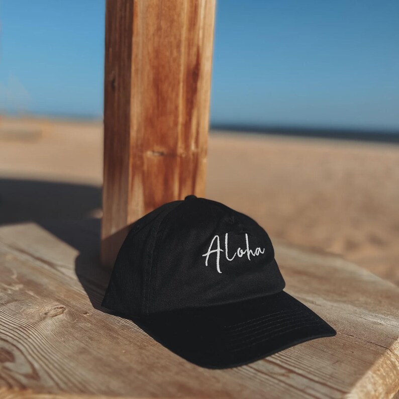 Casual Summer Hats With Aloha Embroidery, Black, Navy, Grey, Beach ...