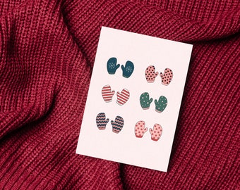 Winter Mittens Christmas Cards - Etsy