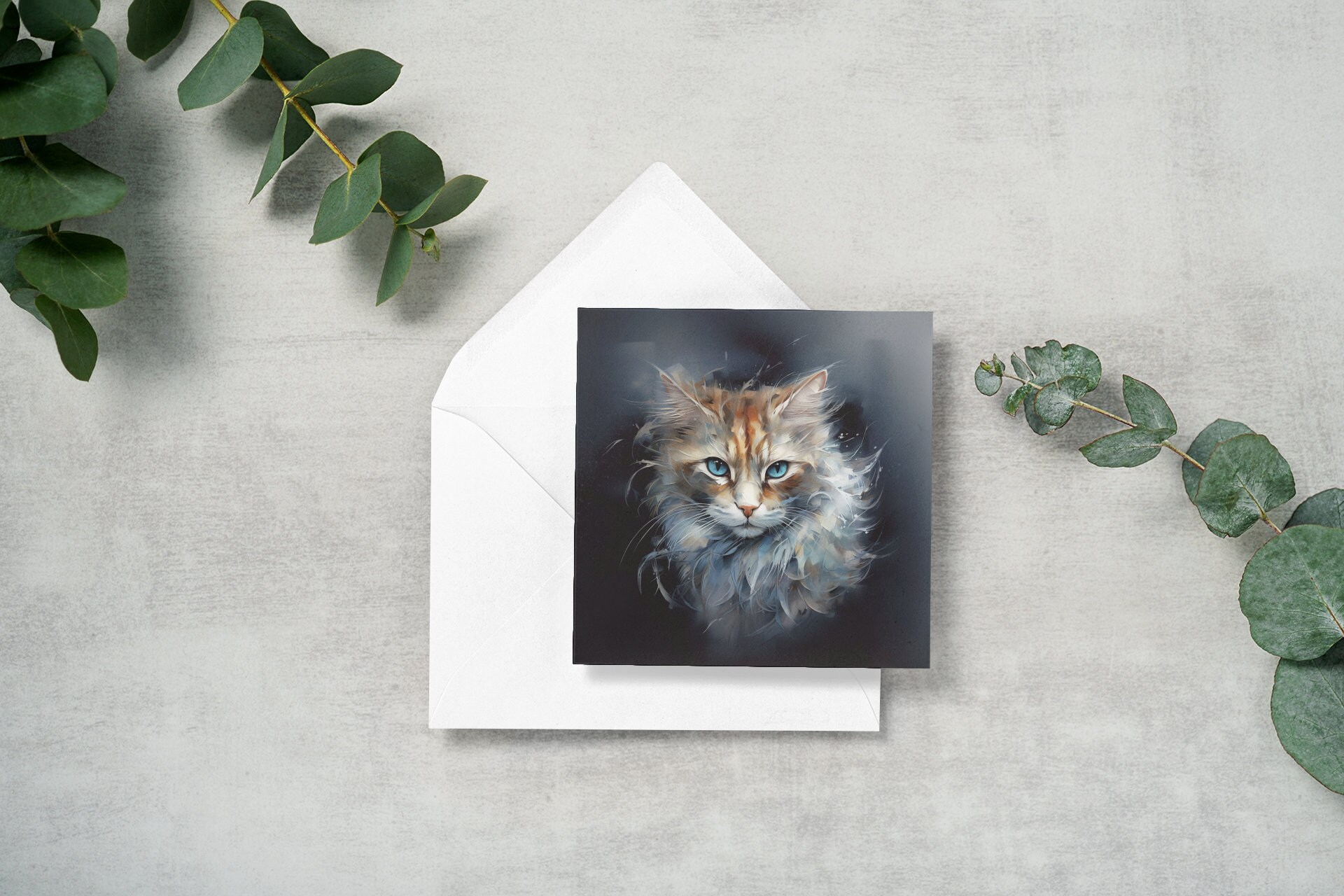 Beautiful Cat Greetings Card - Etsy