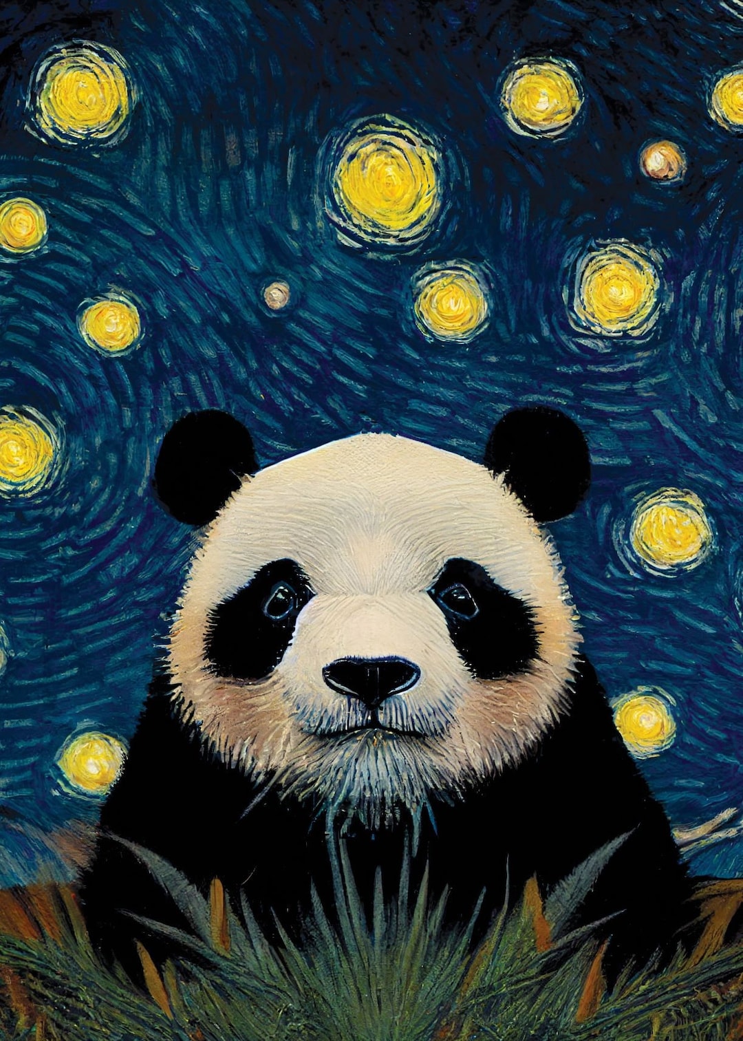 Panda Greetings Card - Etsy