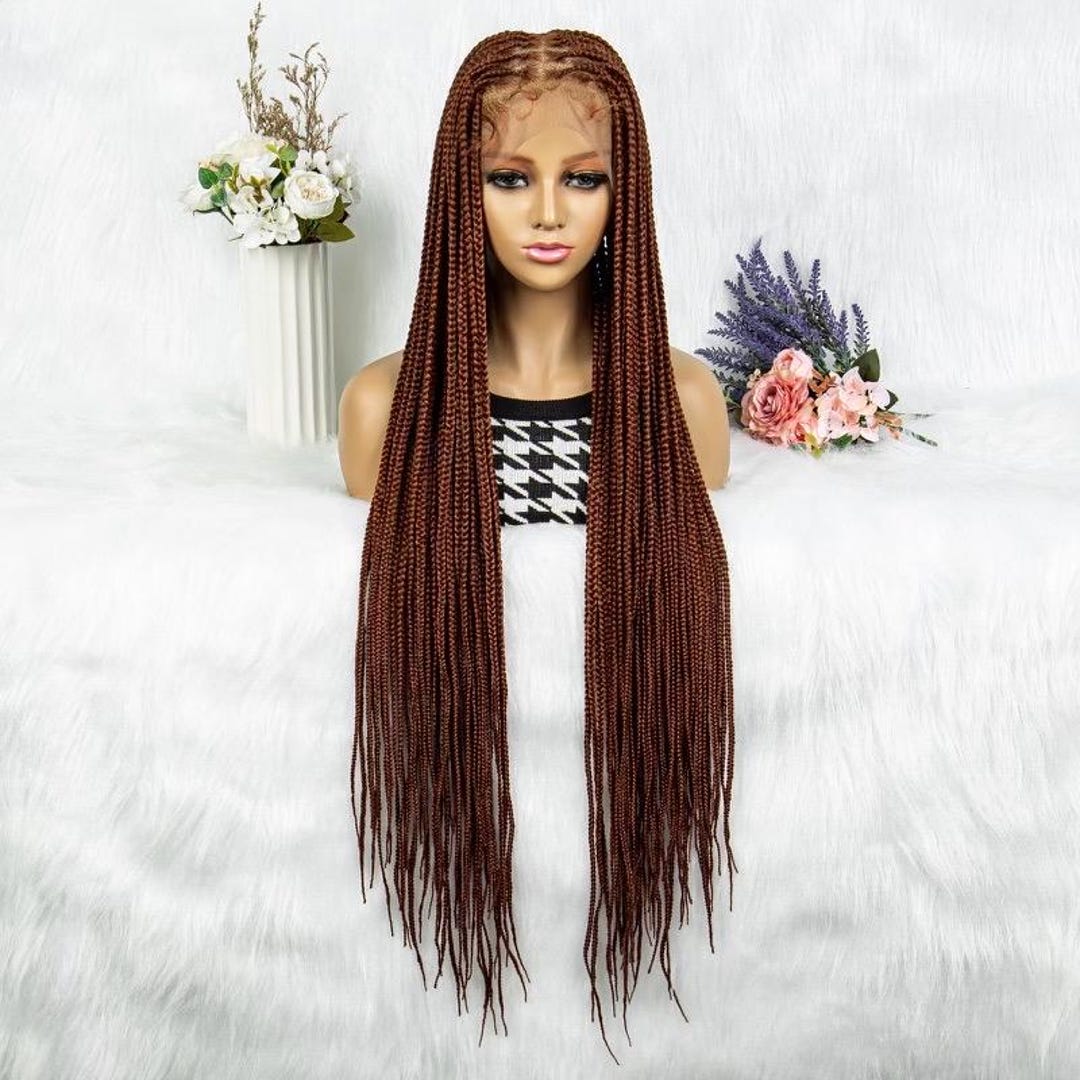 Femme-beauty Milan HD Knotless Full Lace Box Braid Wig Ginger - Etsy
