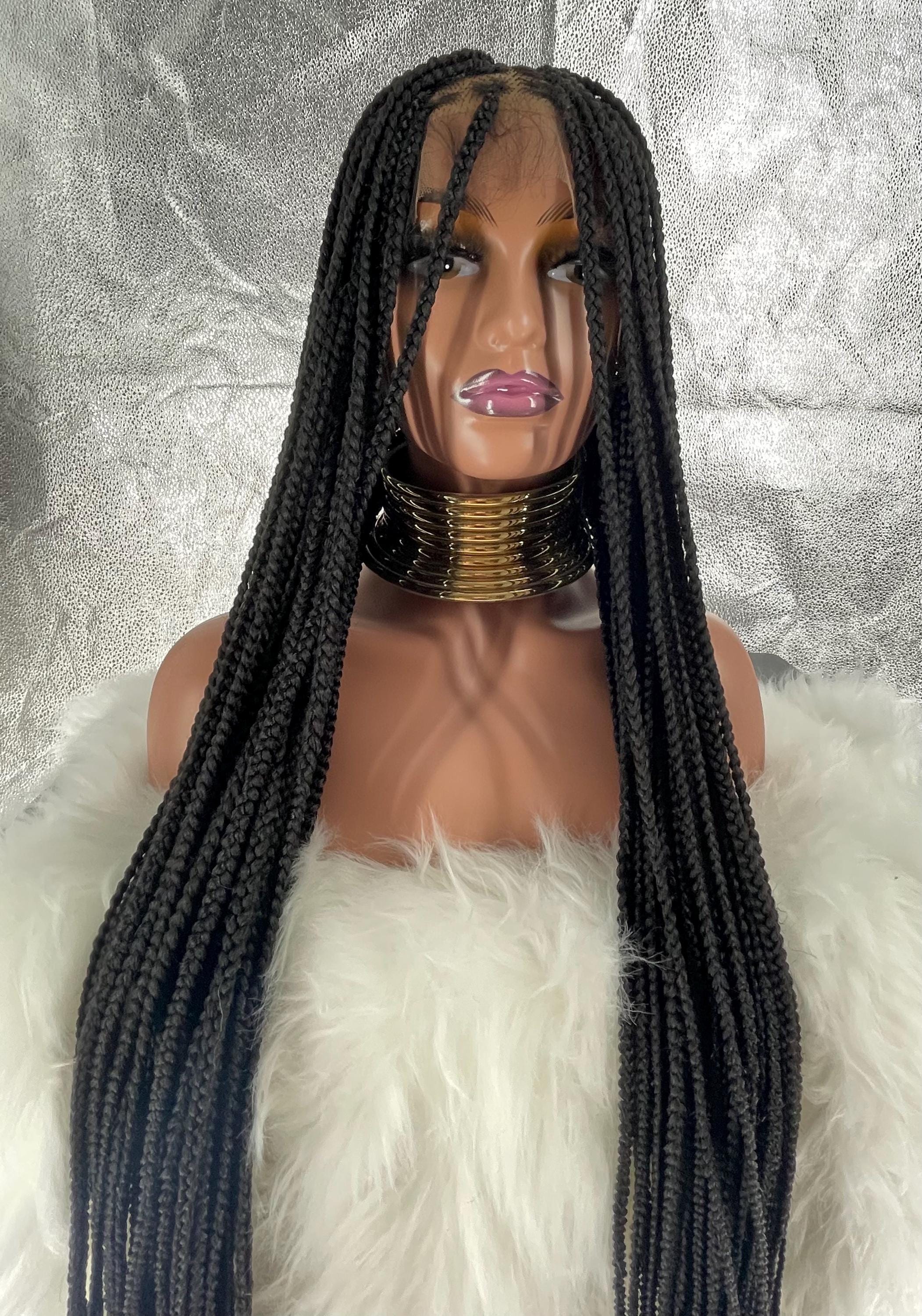 Femme-beauty Milan HD Knotless Full Lace Box Braid Wig Black - Etsy