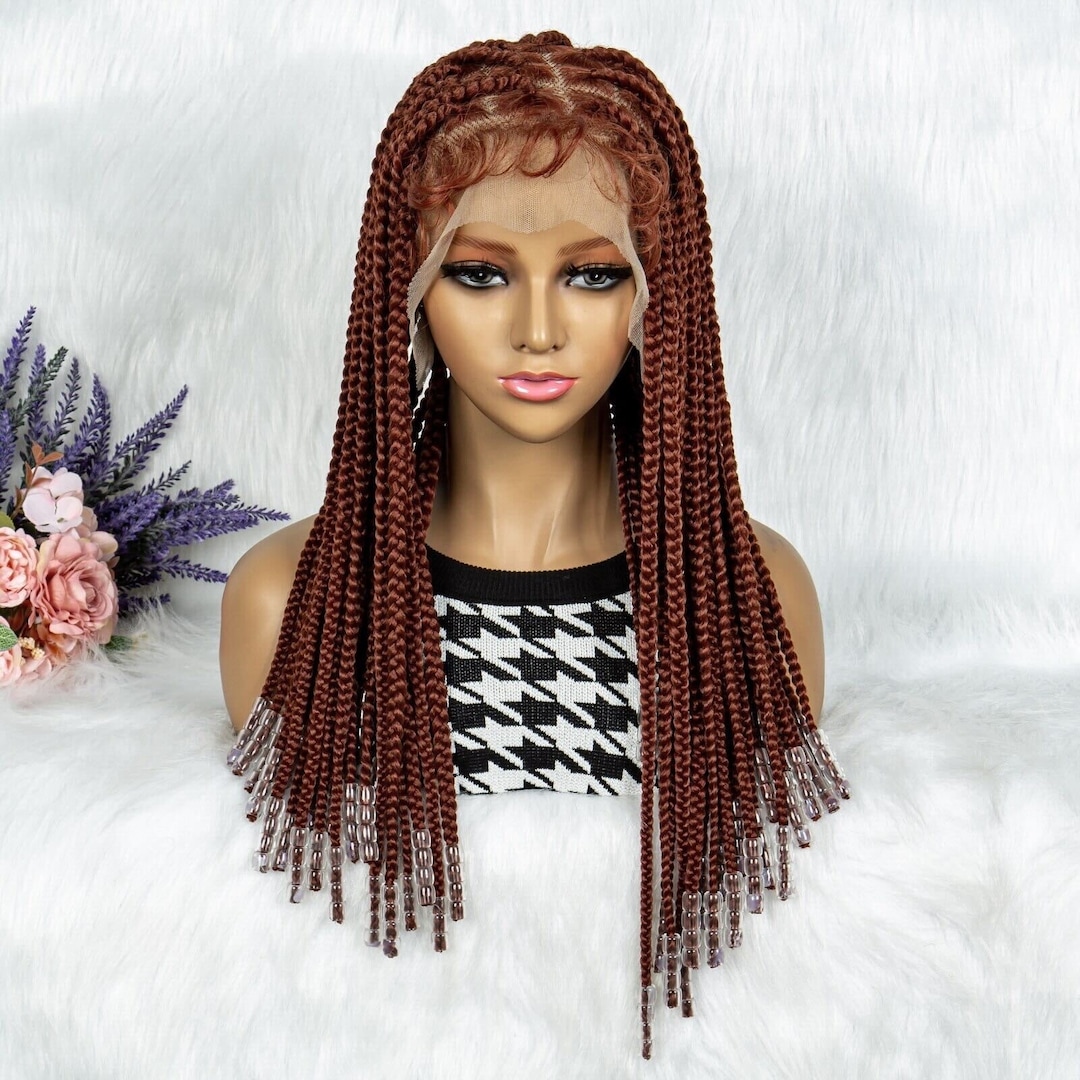 Synthetic Transparent HD Full Lace Braided Wigs With Beads - Etsy