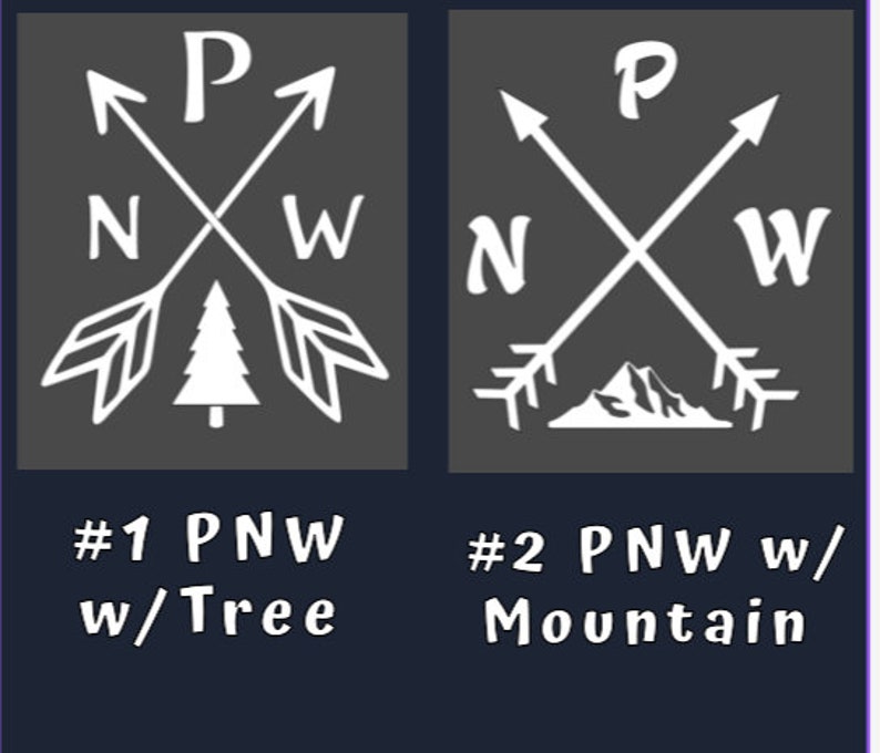Matte White PNW Car Window Vinyl Decal - Pacific Northwest Arrow Cross ...