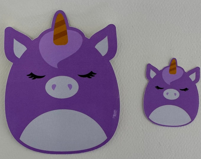 Squishmallow Vinyl Sticker Decal Set of Medium and Large Fox , Cow or ...