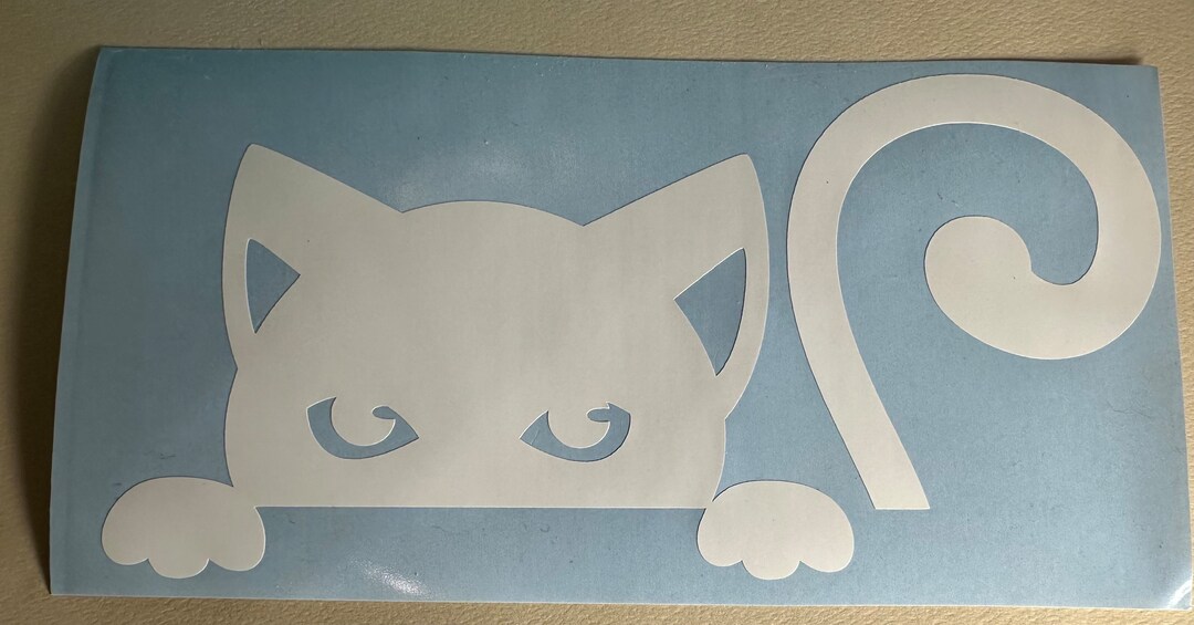 Peaking Cat Vinyl Decal for Cars, Wall, Computer , Laptop , Notebook ...
