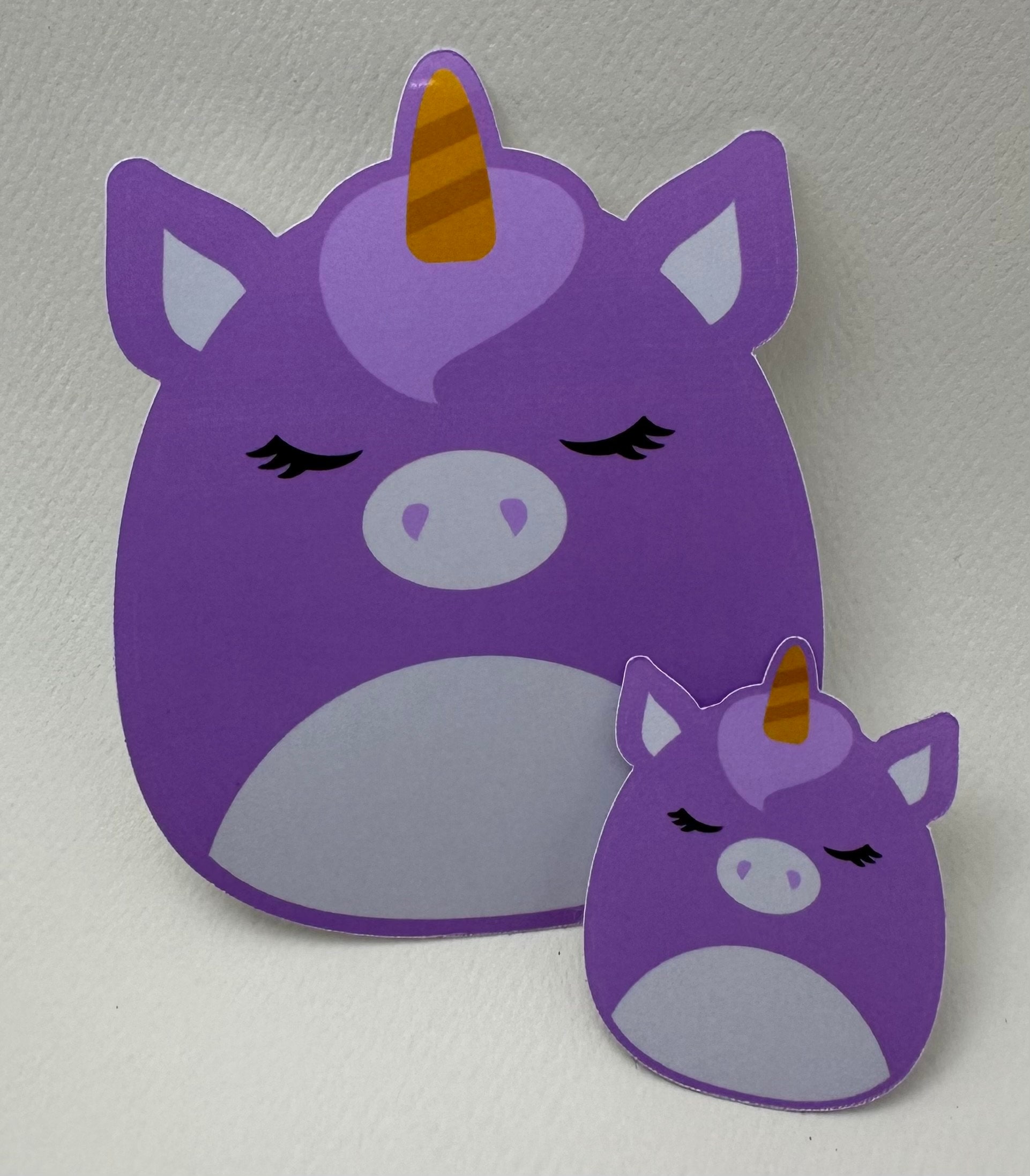 Squishmallow Vinyl Sticker Decal Set of Medium and Large Fox , Cow or ...