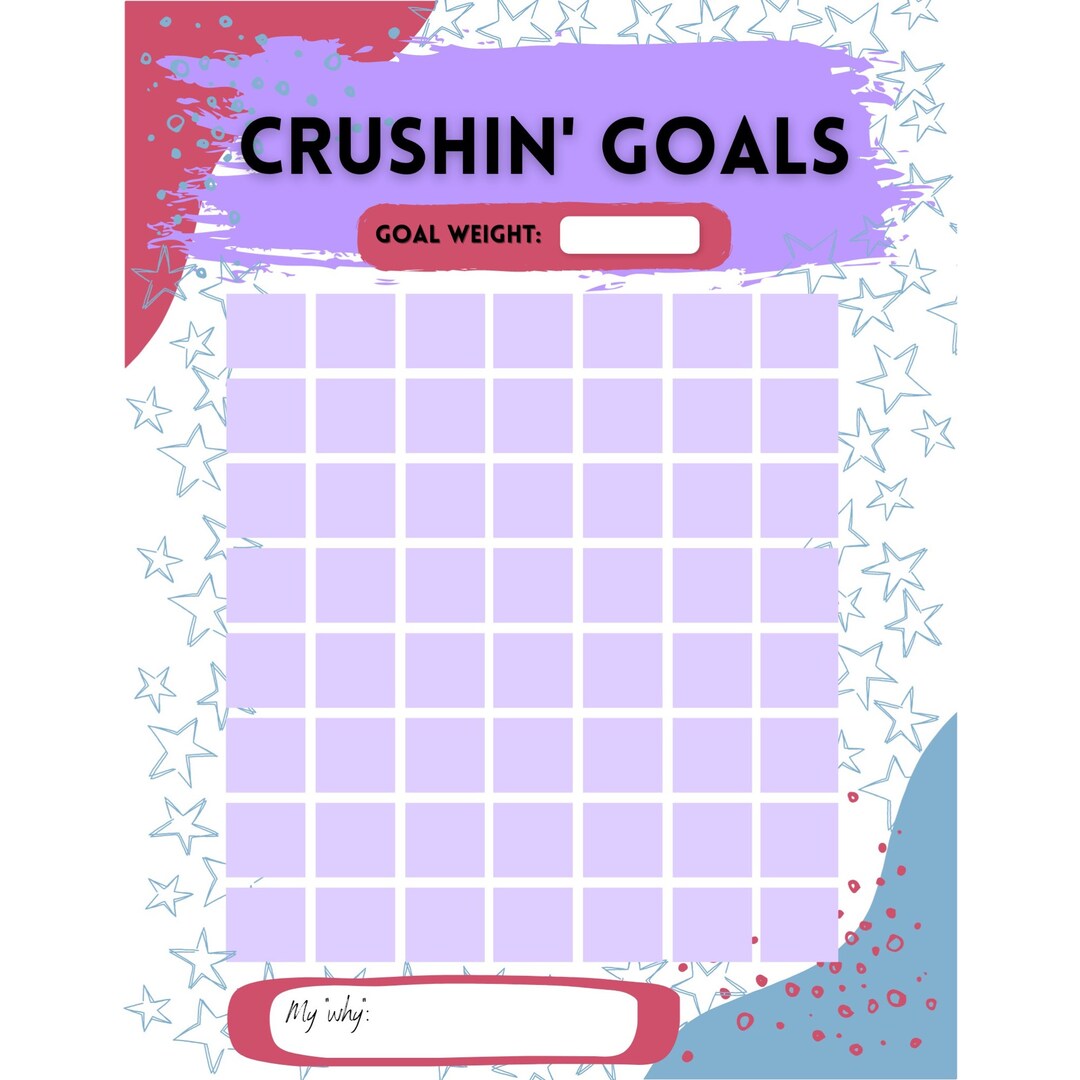 Crushing’ Goals- Weight Loss Tracker - Etsy