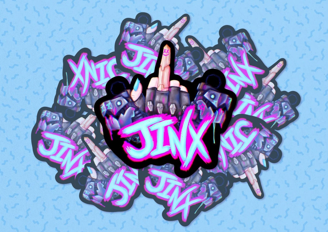 Jinx Middle Finger Holographic Vinyl Sticker | Arcane Decal | League of ...