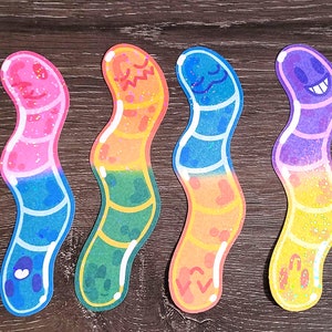 Gummy Worm Bookmark | Holographic Bookmark| Cute Gift| Reading ...
