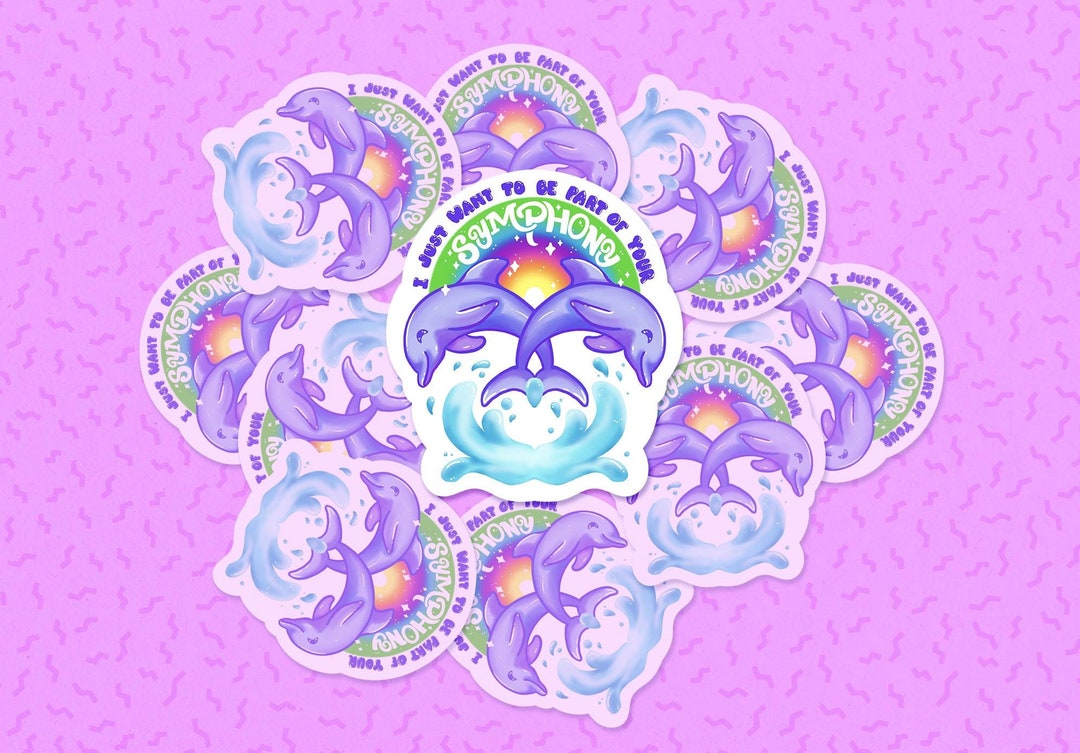 Symphony Meme Dolphin Holographic Vinyl Sticker | Tiktok Meme Decal ...