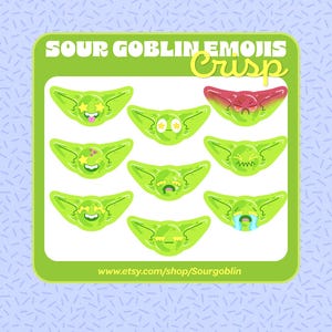 Sour Goblin Emoji Glossy Vinyl Sticker Sheet | Emotion Planner Stickers ...