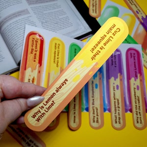 Popsicle Stick Pun Bookmarks Reader Gift Double-sided Sturdy Page ...