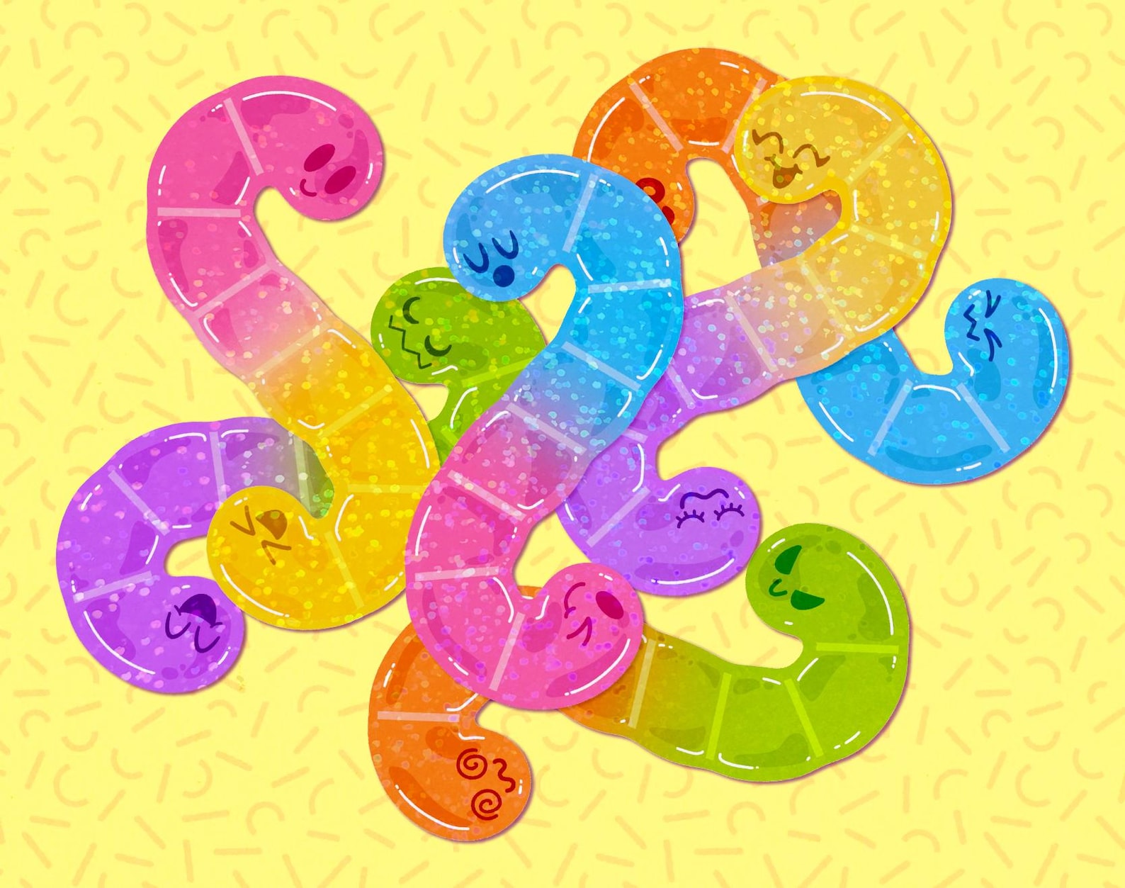 Holographic Gummy Worm Bookmark | Book Lover Gift - Etsy
