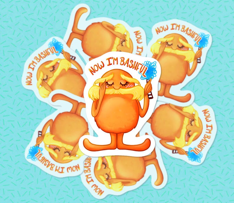 Bashful Lorax Glossy Vinyl Sticker | Tiktok Viral Meme Sticker - Etsy
