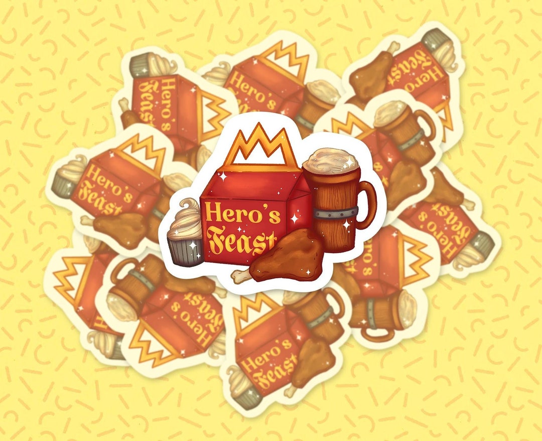 Hero's Feast Happy Meal Glossy Vinyl Sticker Funny TTRPG Sticker DND ...