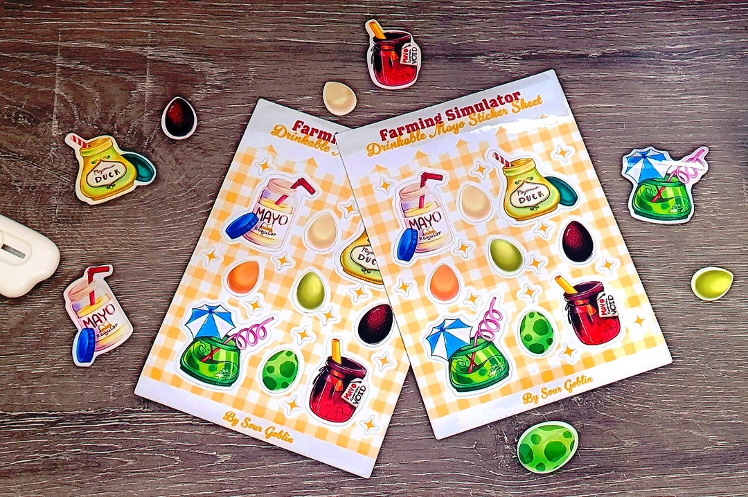 Drinkable Mayo Stardew Valley Sticker Sheet: Gamer Gift - Etsy UK