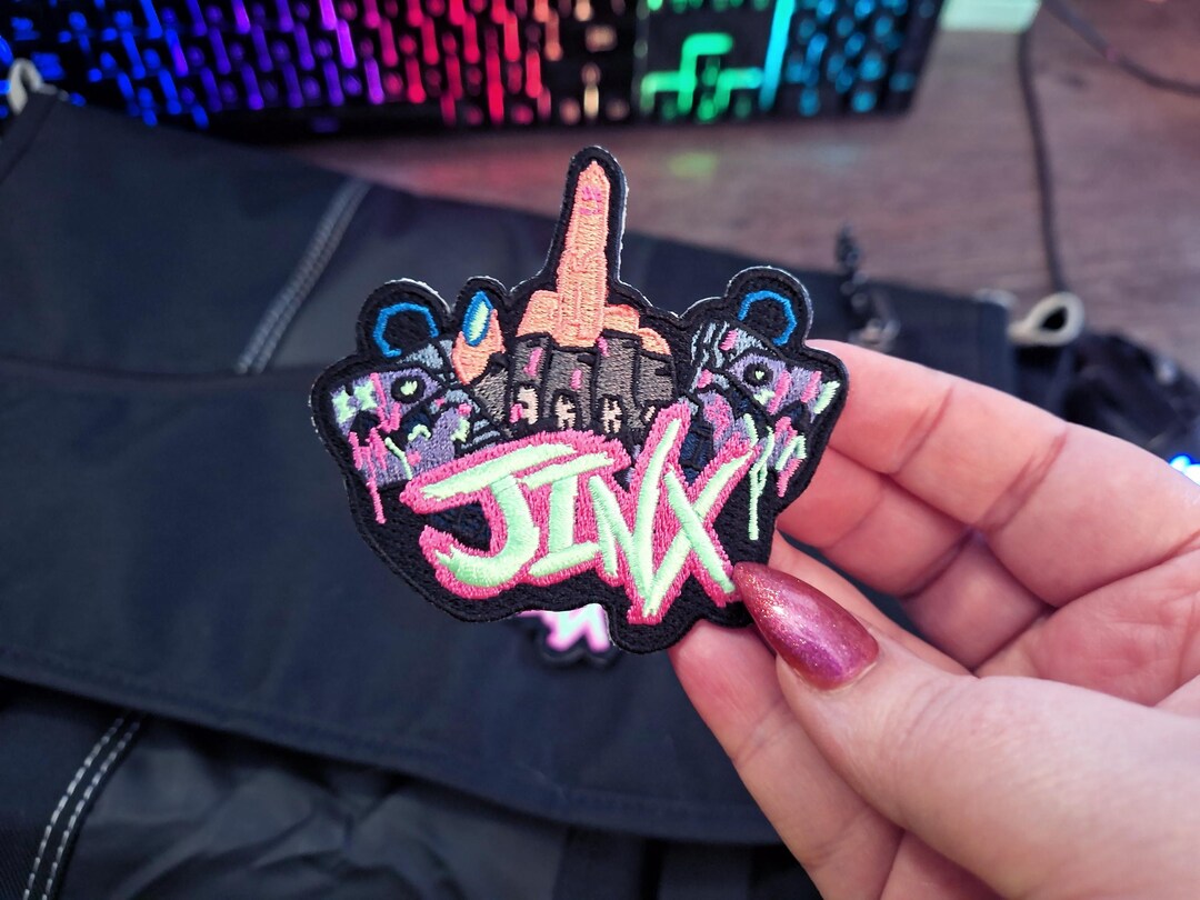 Jinx Middle Finger Embroidered Iron-on Patch | Arcane Decorarion ...