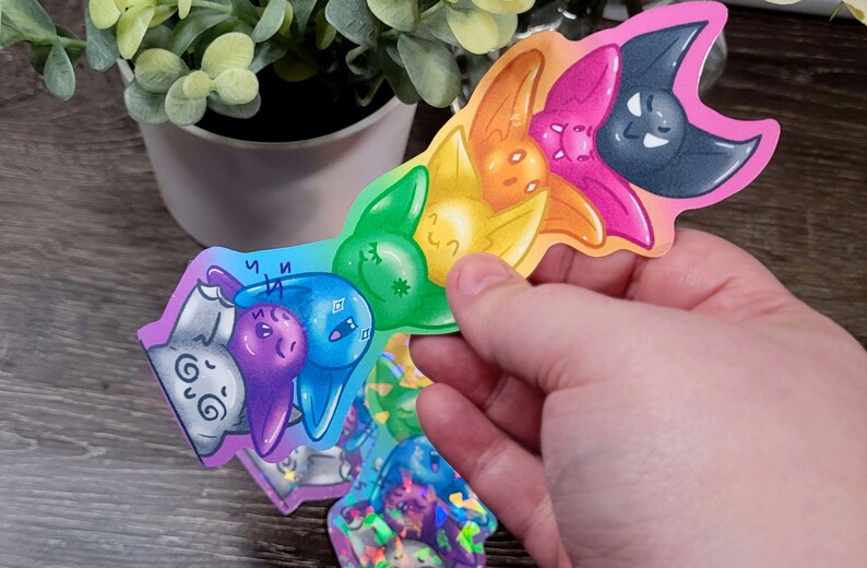 Sour Goblin Rainbow Holographic Stacked Heads Bookmark | Reading Gift ...