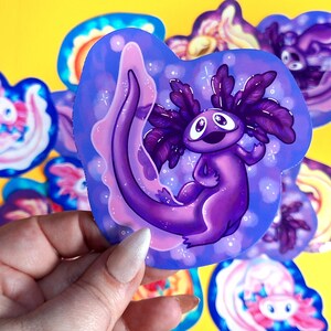 Axolotl Glossy Vinyl Stickers | Cute Salamander Decals | Axolotl Lover ...