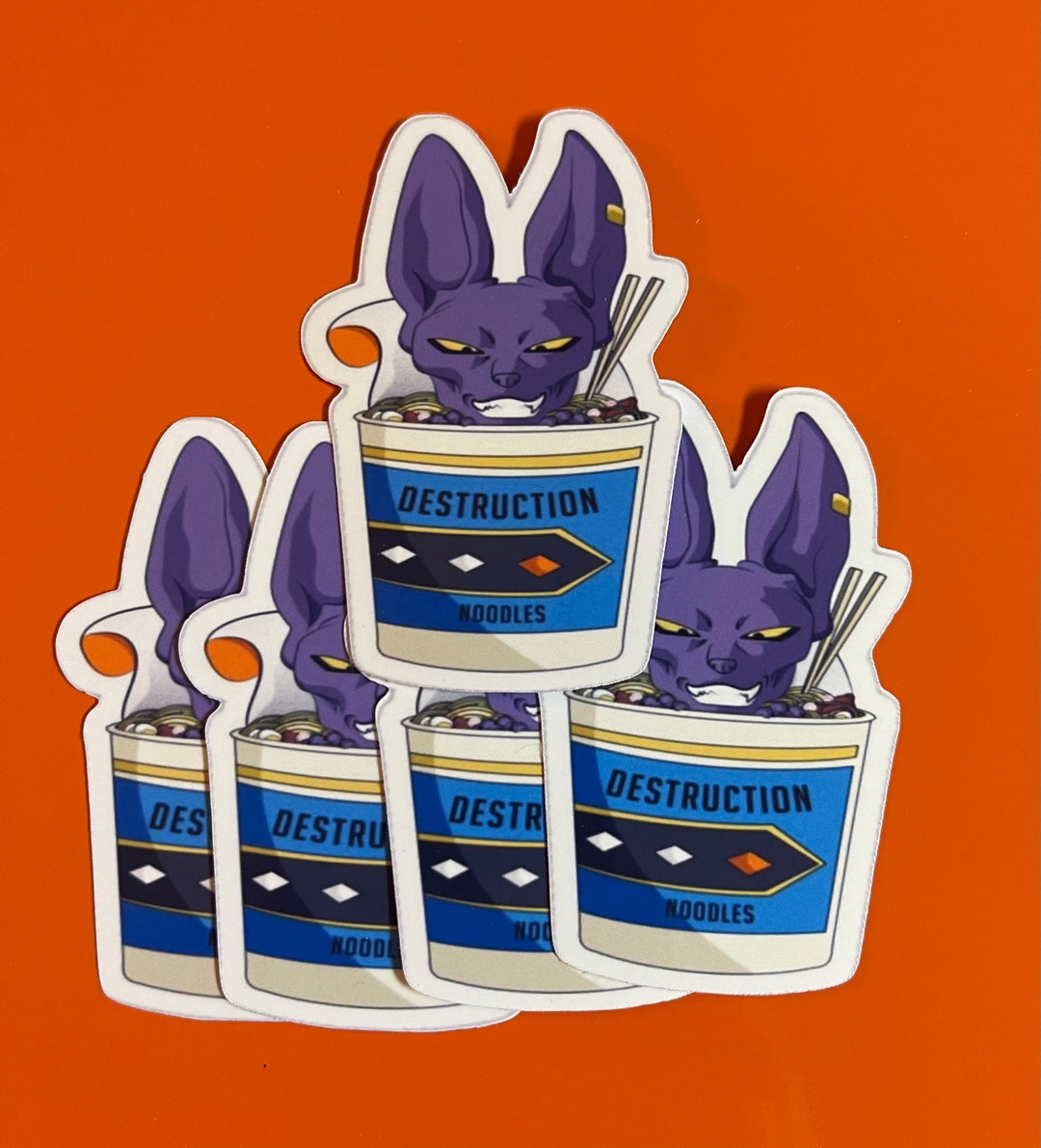 DBZ Lord Beerus Cup Noodles Sticker FREE STICKER - Etsy