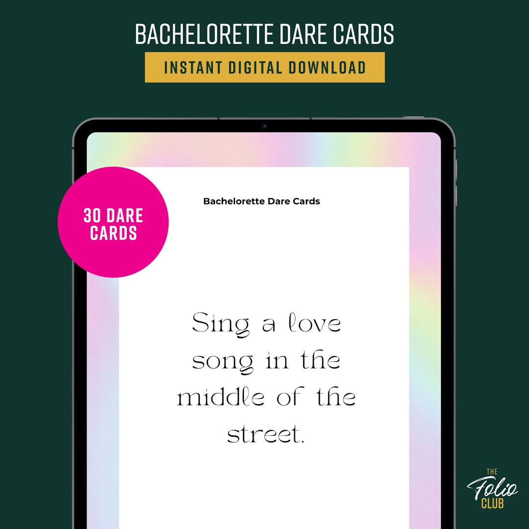 Bachelorette Dare Cards, Planner Template, Goodnotes Planner, iPad ...