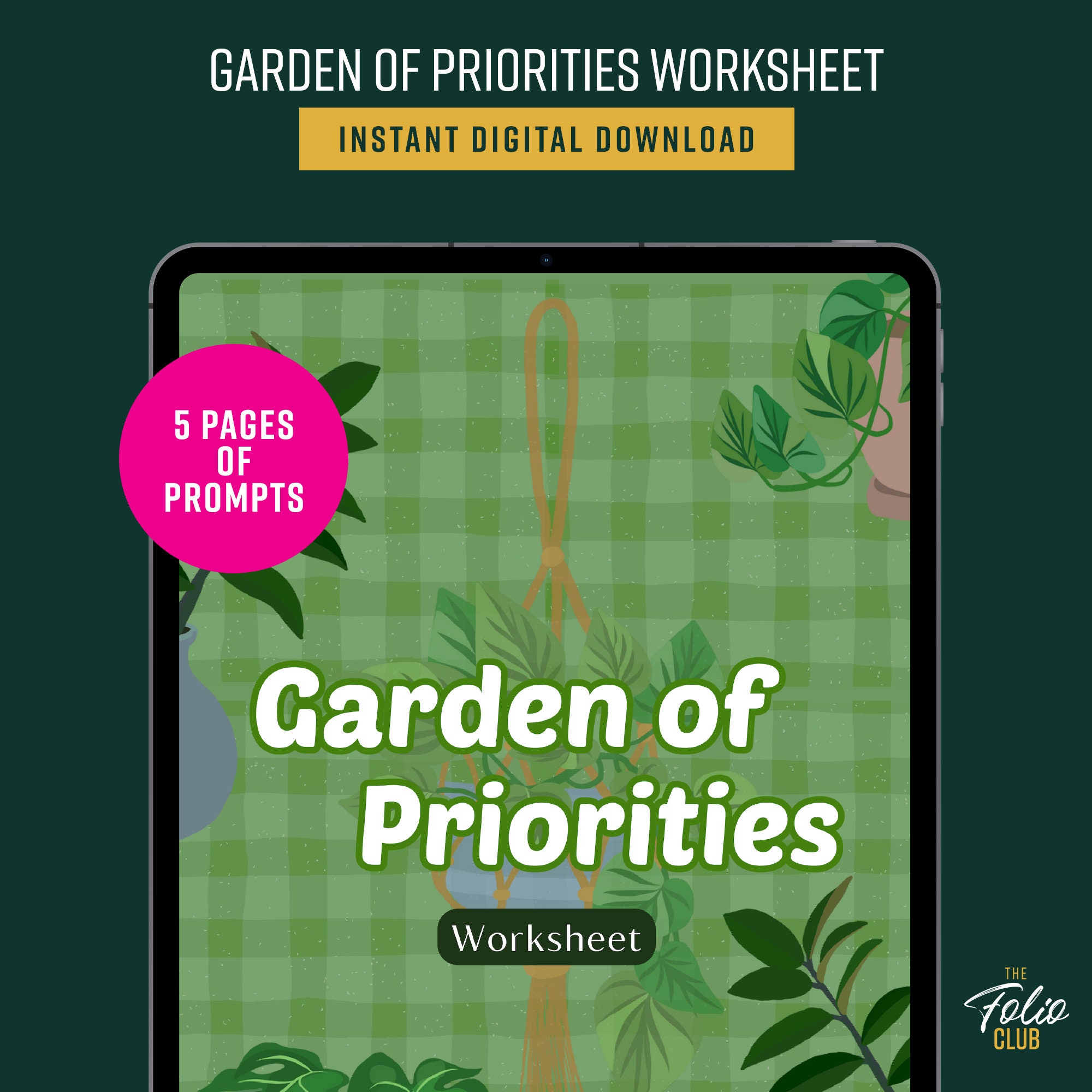 Garden of Priorities Worksheet, Digital Planner, Planner Printable ...