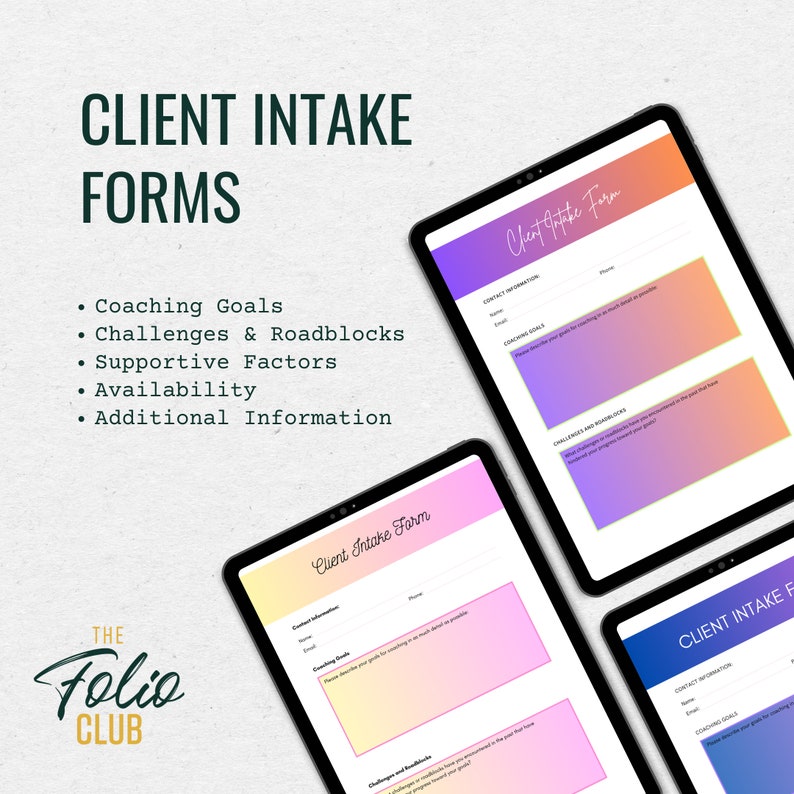 Client Intake Form, Editable Templates, Printable Consent Forms ...