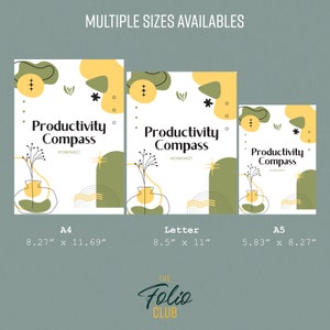 Productivity Compass Worksheet, Digital Planner, Planner Printable ...