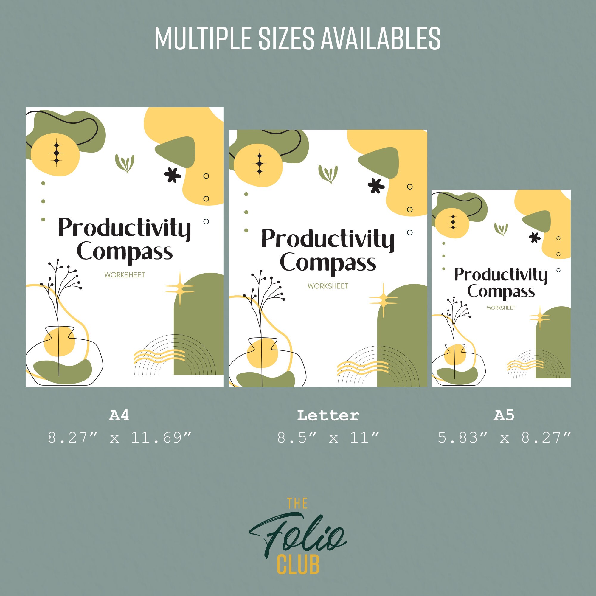 Productivity Compass Worksheet, Digital Planner, Planner Printable ...