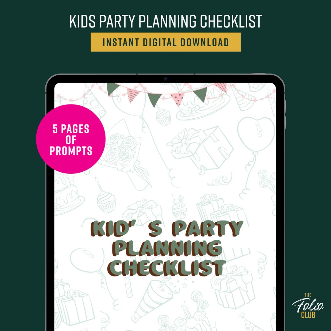 Kids Party Planning Checklist, Planner Template, Goodnotes Planner ...