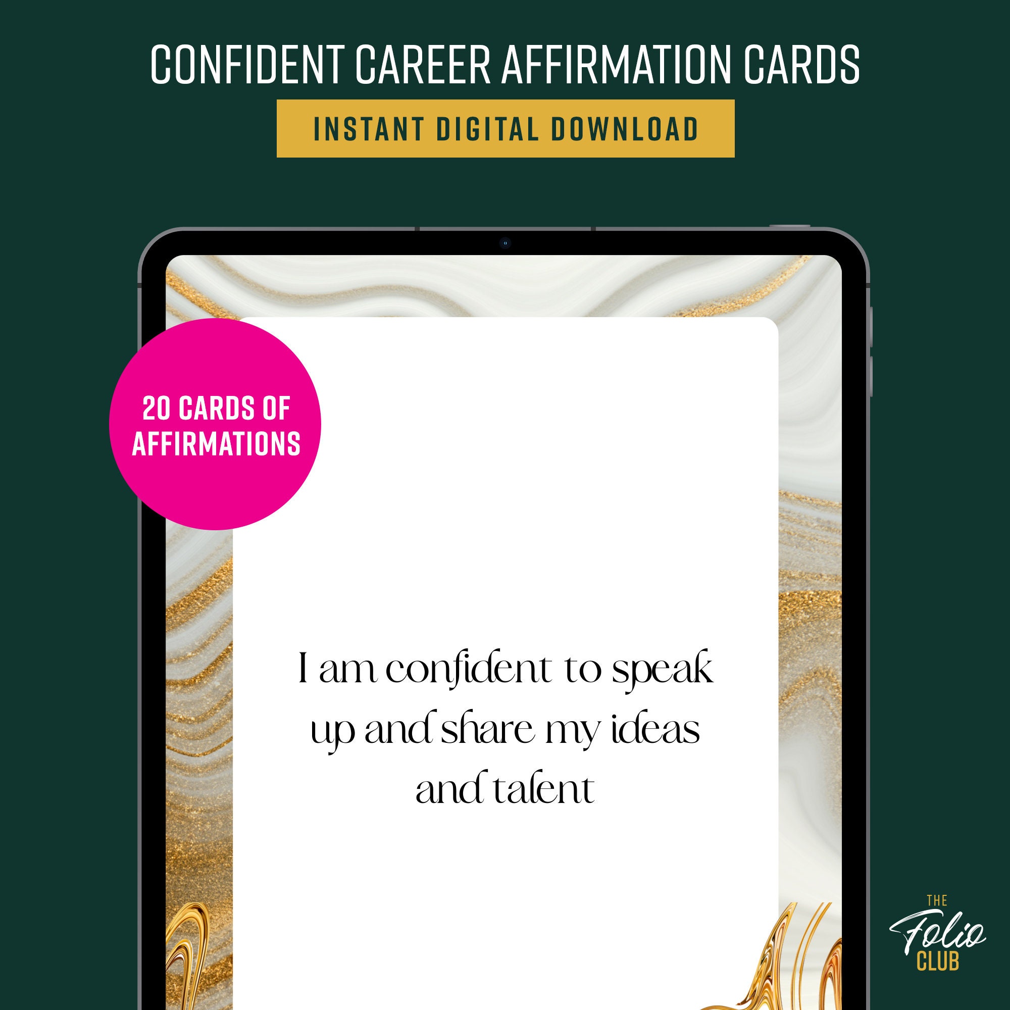 Confident Career Affirmation Cards, Digital, Vision Board, Cards for ...