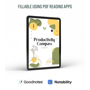 Productivity Compass Worksheet, Digital Planner, Planner Printable ...