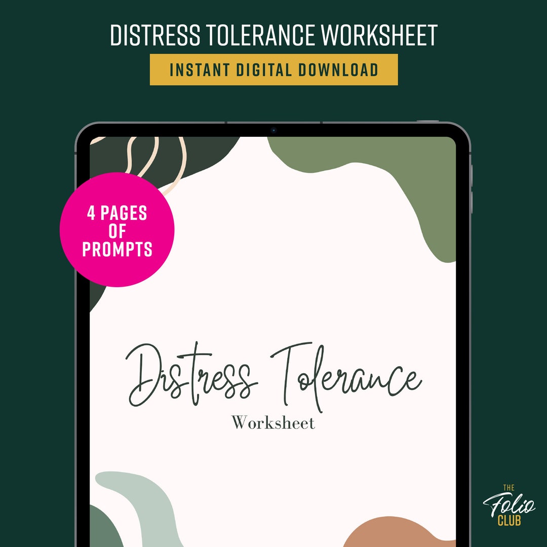Distress Tolerance Worksheet, Digital Planner, Planner Printable ...