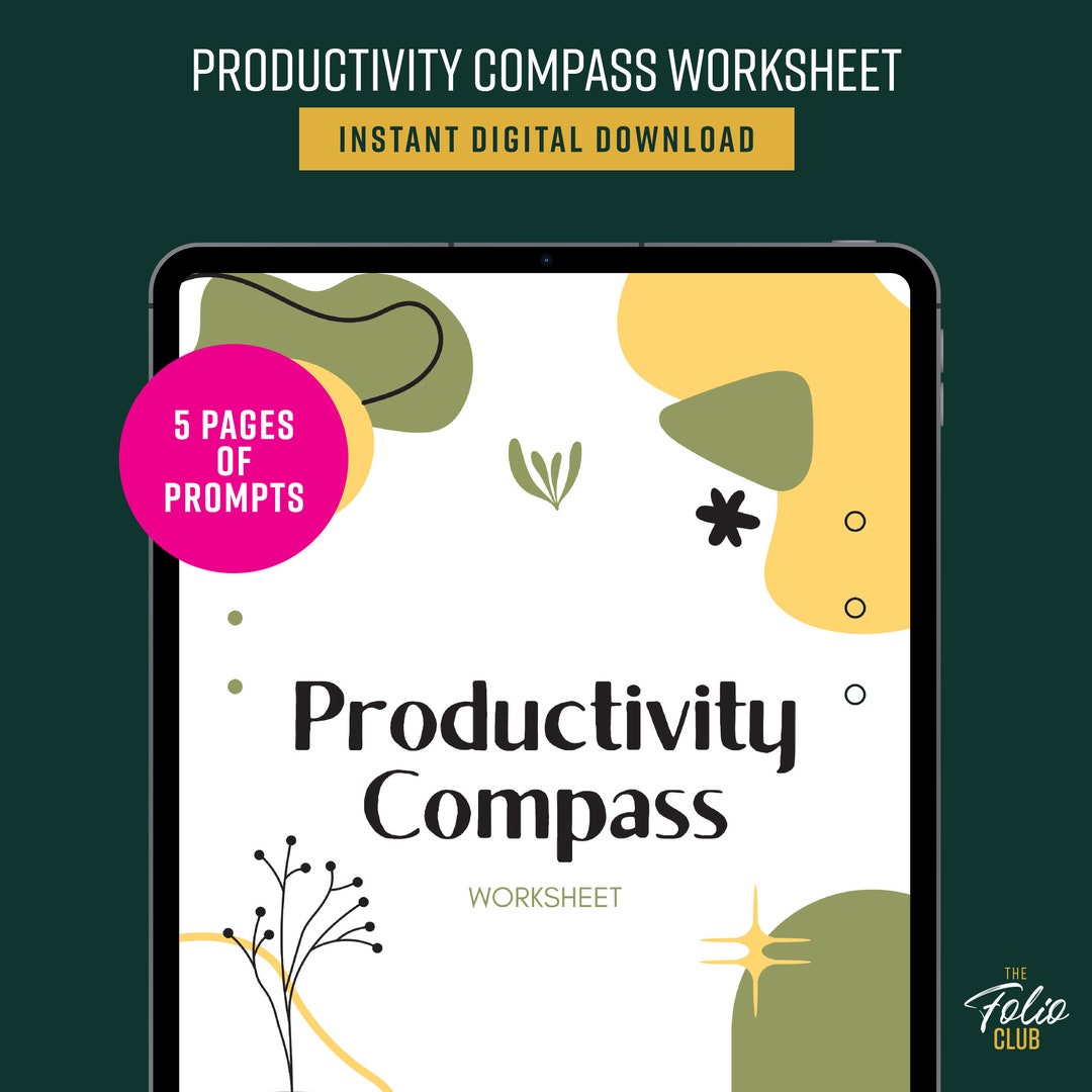 Productivity Compass Worksheet, Digital Planner, Planner Printable ...