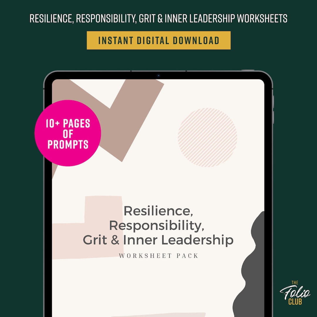 Resilience, Responsibility, Grit & Inner Leadership Worksheets, Planner ...