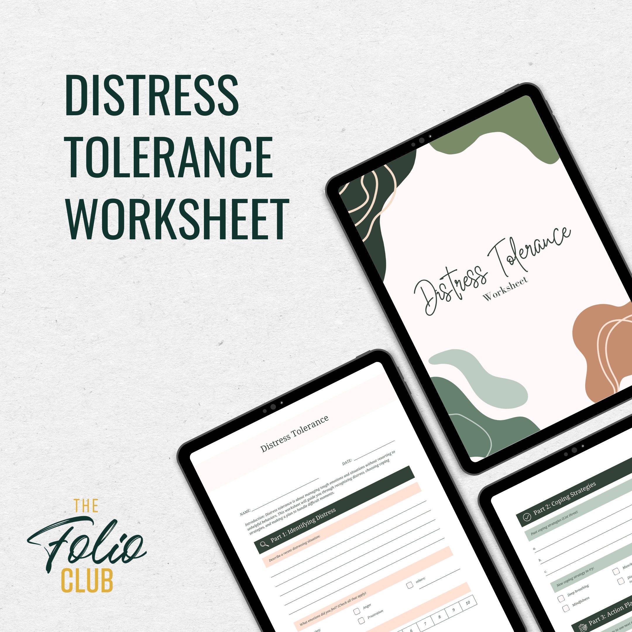 Distress Tolerance Worksheet, Digital Planner, Planner Printable ...