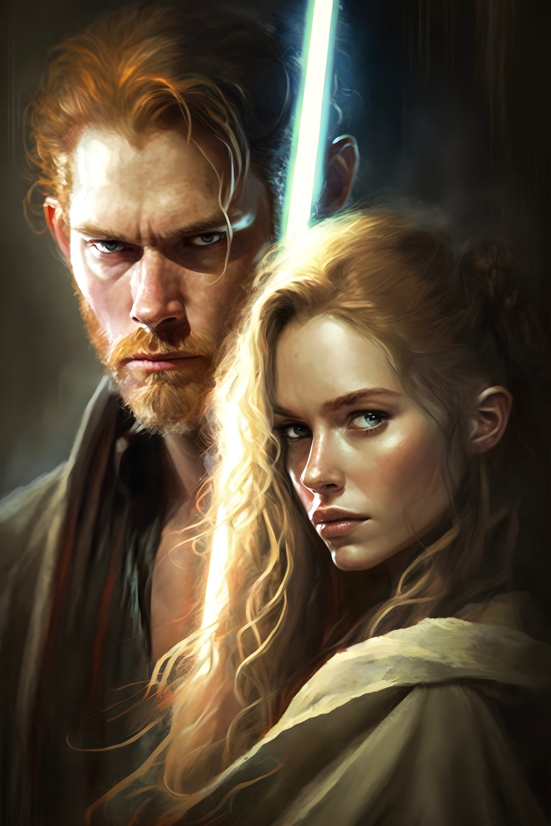 Jedi Couple Digital Art - Etsy