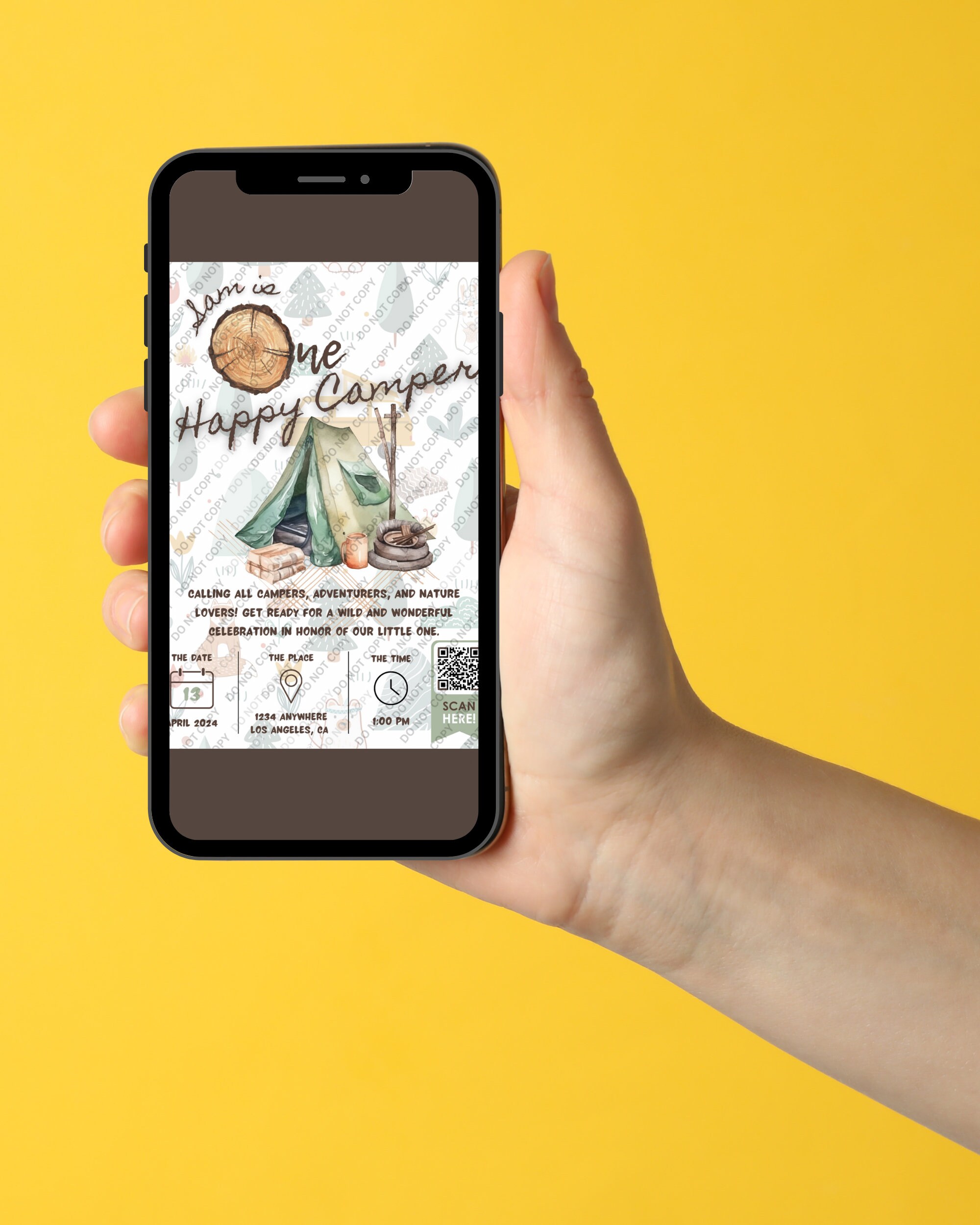 First Birthday Invitation “one Happy Camper” Themed - Etsy