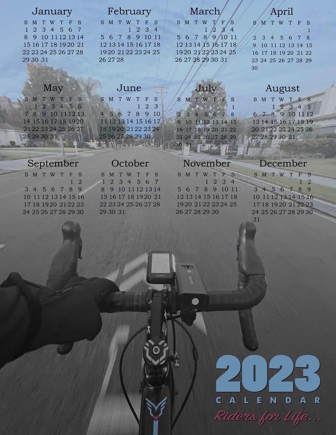 2023 Bike Theme - Year at A Glance Photo Calendar. - Etsy